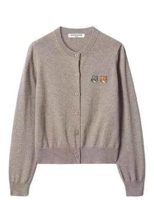 Maison Kitsuné Double Fox Head Cardigan - Brown