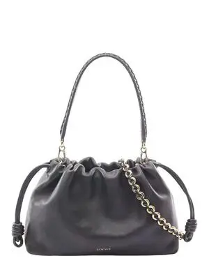Loewe Loewe Mellow Nappa Lambskin Flamenco Satchel Black