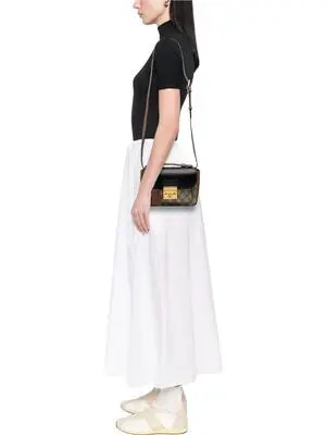 Gucci Mini Gg Supreme Padlock Satchel - Neutrals