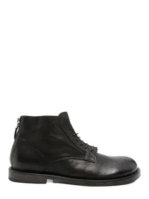 Moma Lace Up Rear Zip Boots - Brown