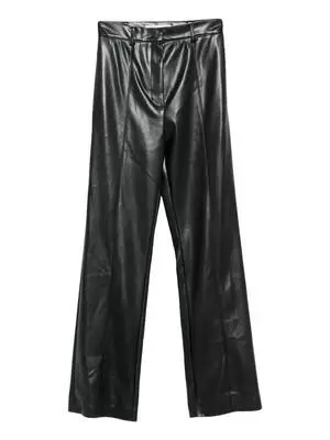 SIMONA CORSELLINI Seam Detail Faux Leather Trousers - Black