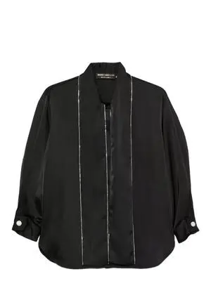 SIMONA CORSELLINI Crystal-embellished Satin Blouse - Black
