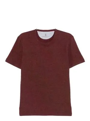 Brunello Cucinelli Marl-effect Crew-neck T-shirt Red