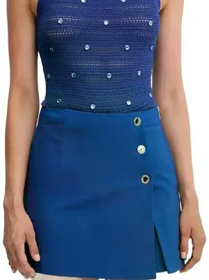 MORGAN Button-embellishment Shorts - Blue