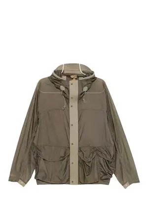 TEN C Hooded Panelled Jacket - Green