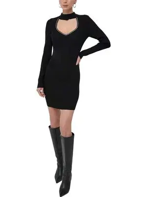 MORGAN Embellished Cutout Mini Dress - Black
