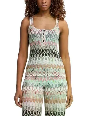 Missoni Zigzag Knit Sleeveless Top - Neutrals