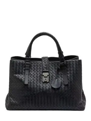 Bottega Veneta Roma Intrecciato Tote Bag - Black