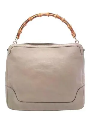 Gucci Calfskin Bamboo Diana Satchel - Neutrals