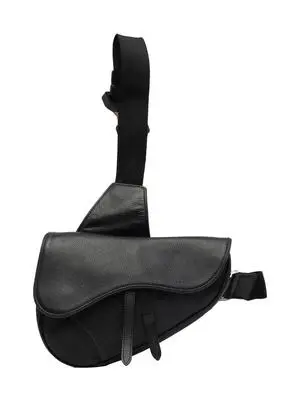 Dior 2019 Grained Calfskin Saddle Bag - Black