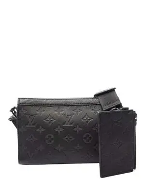 LOUIS VUITTON Monogram Shadow Gaston Wearable Wallet Crossbody Bag - Black