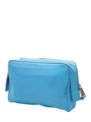 Bottega Veneta Bottega Veneta Leather Clutch Bag Blue