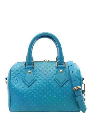 LOUIS VUITTON Embossed Calfskin Satchel - Blue