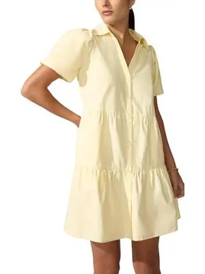Brochu Walker Mini Tiered Shirt Dress - Anis