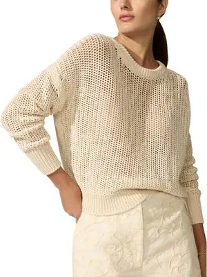 Brochu Walker The Everyday Pointelle Bright Crew - Ecru