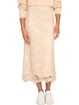 Brochu Walker The Mara Lace Midi Skirt - Buff