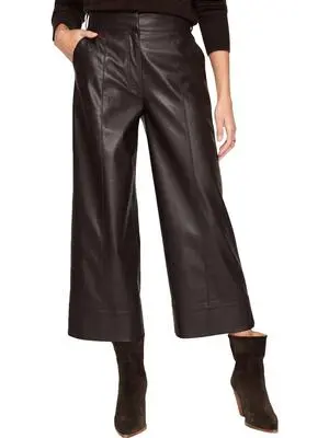 Brochu Walker Brochu Walker The Odele Cropped Wide Leg Pant In Vegan Leather Timber