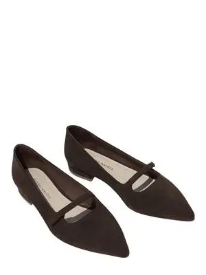 Brochu Walker Brochu Walker Roma Suede Mary Jane Flats Coffee