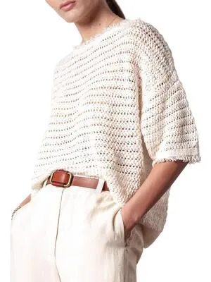 Brochu Walker The Simi Fringe Pullover - Natural