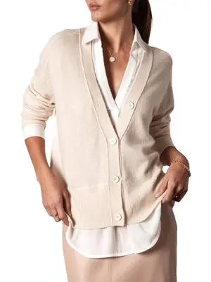 Brochu Walker Callie Layered Looker Cardigan - Almond