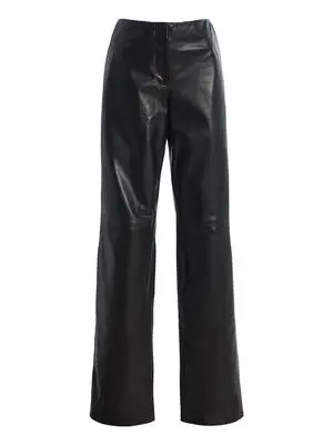 TOTÊME Totême Leather Straight-Leg Pants