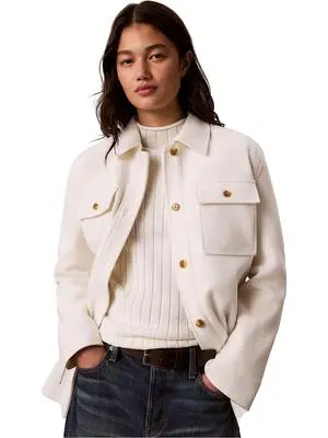 Calvin Klein Embroidered Shirt Jacket - Tofu