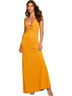 Ramy Brook Chrissy Jersey Cutout Gown - Marigold
