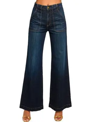 Ramy Brook Theodora High-rise Wide Leg Jeans - Dark Rinse