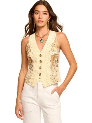 Ramy Brook Logen Beaded Vest - Coffee Combo