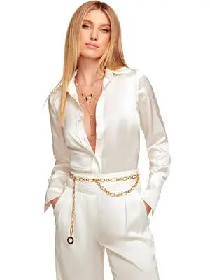 Ramy Brook Victoria Silk Button-down Blouse - Ivory