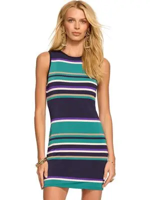 Ramy Brook Ramy Brook Flora Striped Knit Mini Dress Jade Stripe