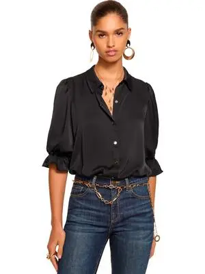 Ramy Brook Dina Button-down Bodysuit - Black