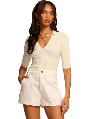 Ramy Brook Hilary High-waisted Denim Mini Shorts - White