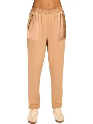 Ramy Brook Frances Satin Knit Jogger - Camel