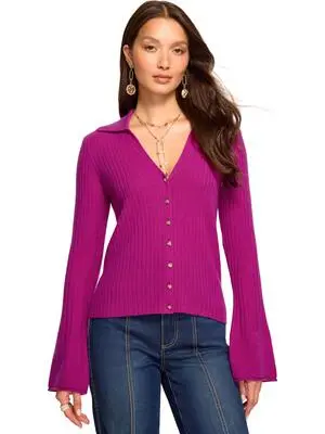Ramy Brook Ramy Brook Cathy Cashmere Cardigan Sweater Raspberry