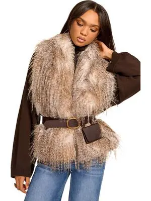 Ramy Brook Sally Faux Fur Vest - Bone Fur