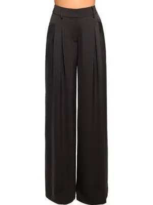 Ramy Brook Oscar Pleated Wide Leg Pants - Black
