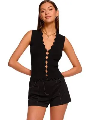 Ramy Brook Marco Stretch Cotton Mini Shorts With Contrast Stitching - Black