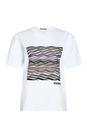 Missoni Cotton T-shirt With Graphic Appliqu - White