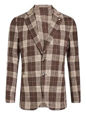 L.B.M. 1911 Chocolate Checked Tweed Blazer - Brown
