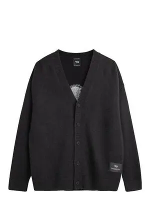 Y3 Graphic Knitted Cardigan - Black