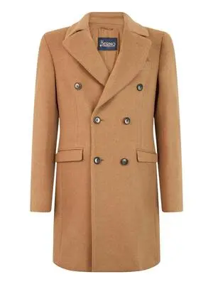 Herno Double-breasted Wool Coat - Camel