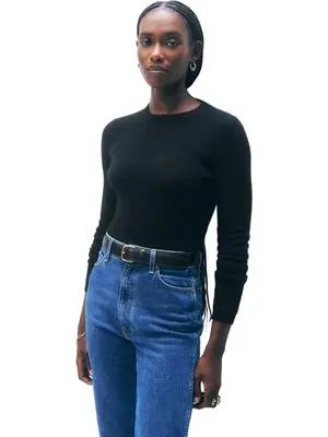 WHITE & WARREN WHITE & WARREN Cashmere Slim Stretch Crewneck Top