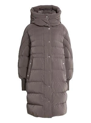 MOORER Quilted Down Coat With Detachable Hood - Grey
