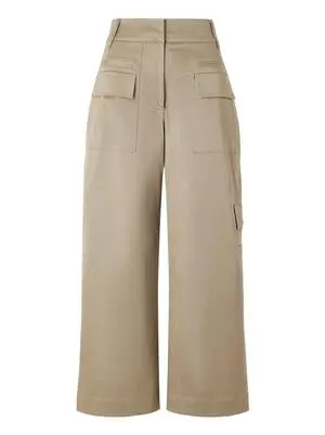 Proenza Schouler White Label Cotton-blend Twill Wide-leg Pants - Neutrals