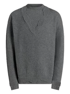 LANEUS Wool Blend Sweater - Grey