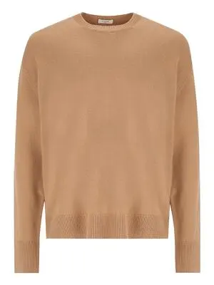 Celine Celine Cashmere Crewneck Sweater With Elbow Patches Light Brown