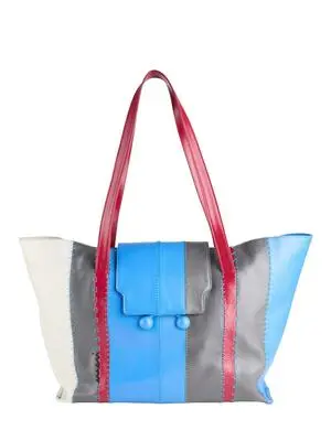 Marni Striped Leather Tote - Blue