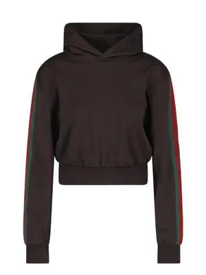 Gucci Long Sleeve Hooded Sweatshirt - Brown