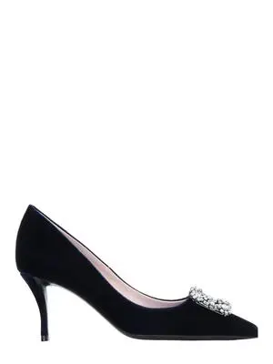 ROGER VIVIER Flower Strass Buckle High Heels - Black
